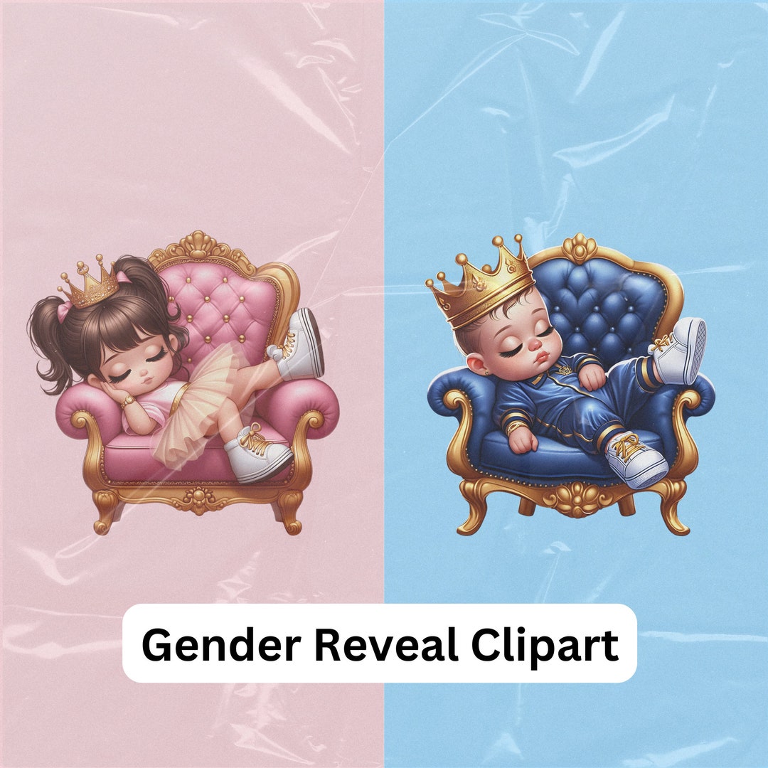 Little Prince and Princess, Brunette Clipart - Etsy