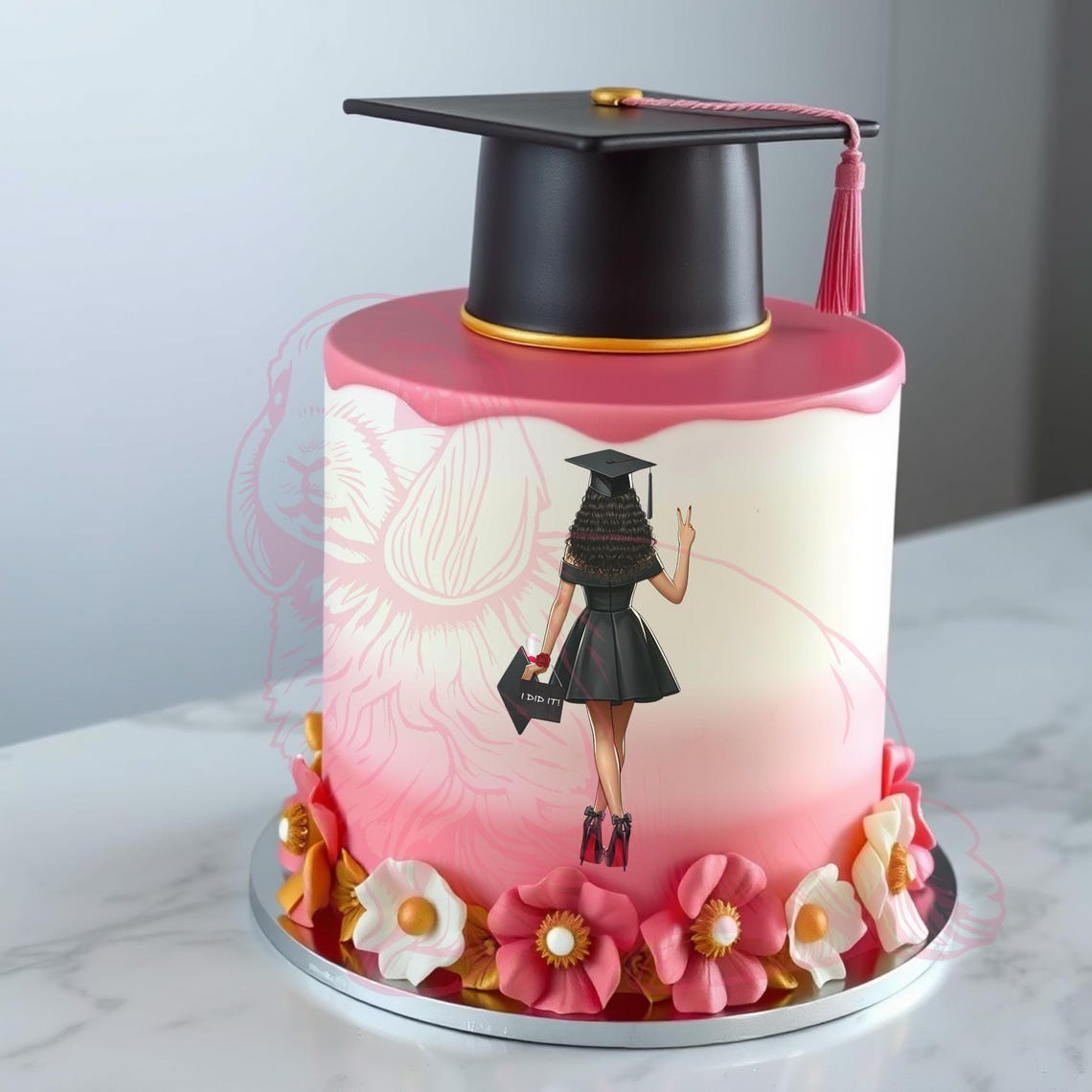 Graduation Girl Clipart – Brunette Wavy Hair Graduate Digital Art for T ...