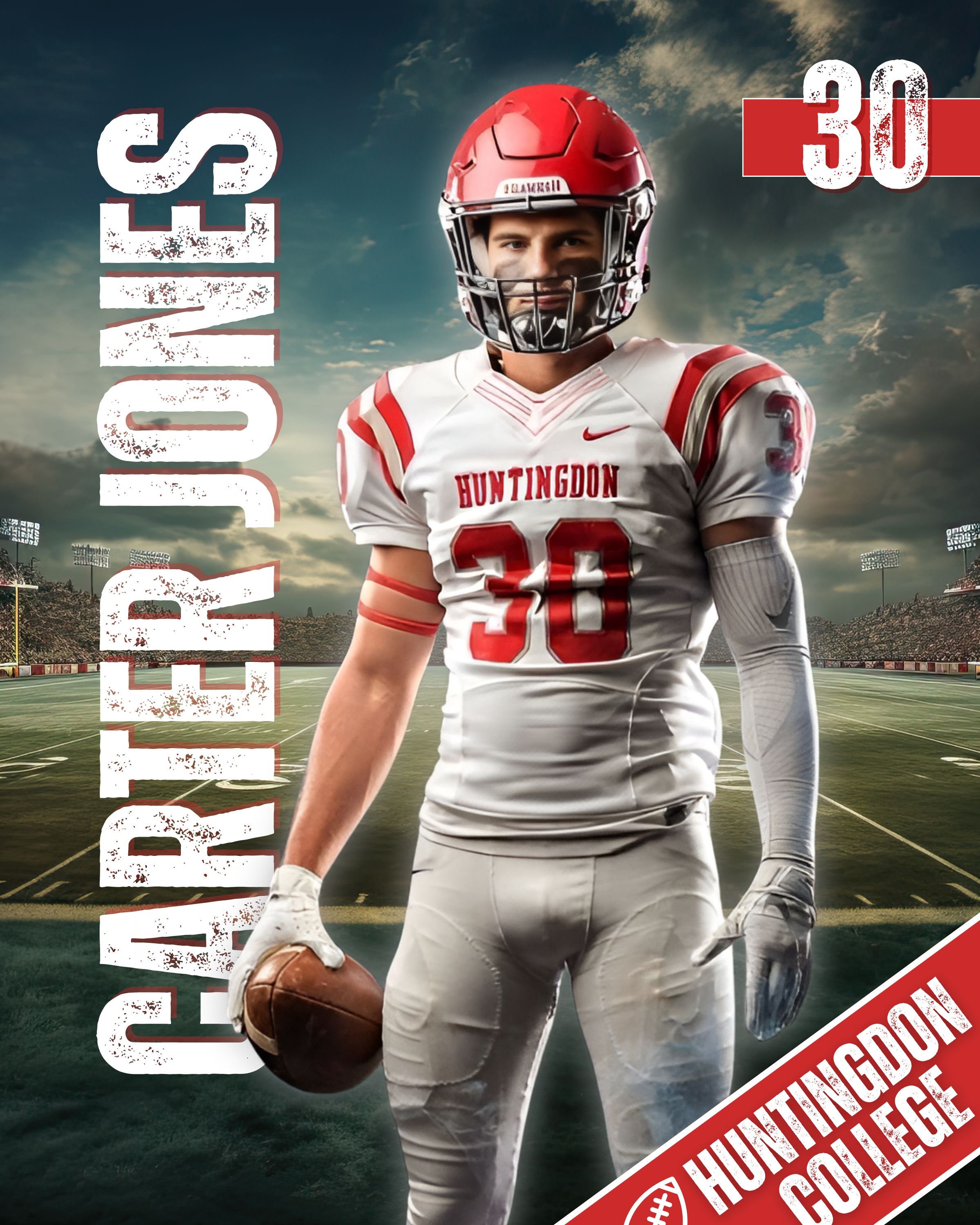 Football Player Canva Poster Template, Senior Nights Banner, Sports ...