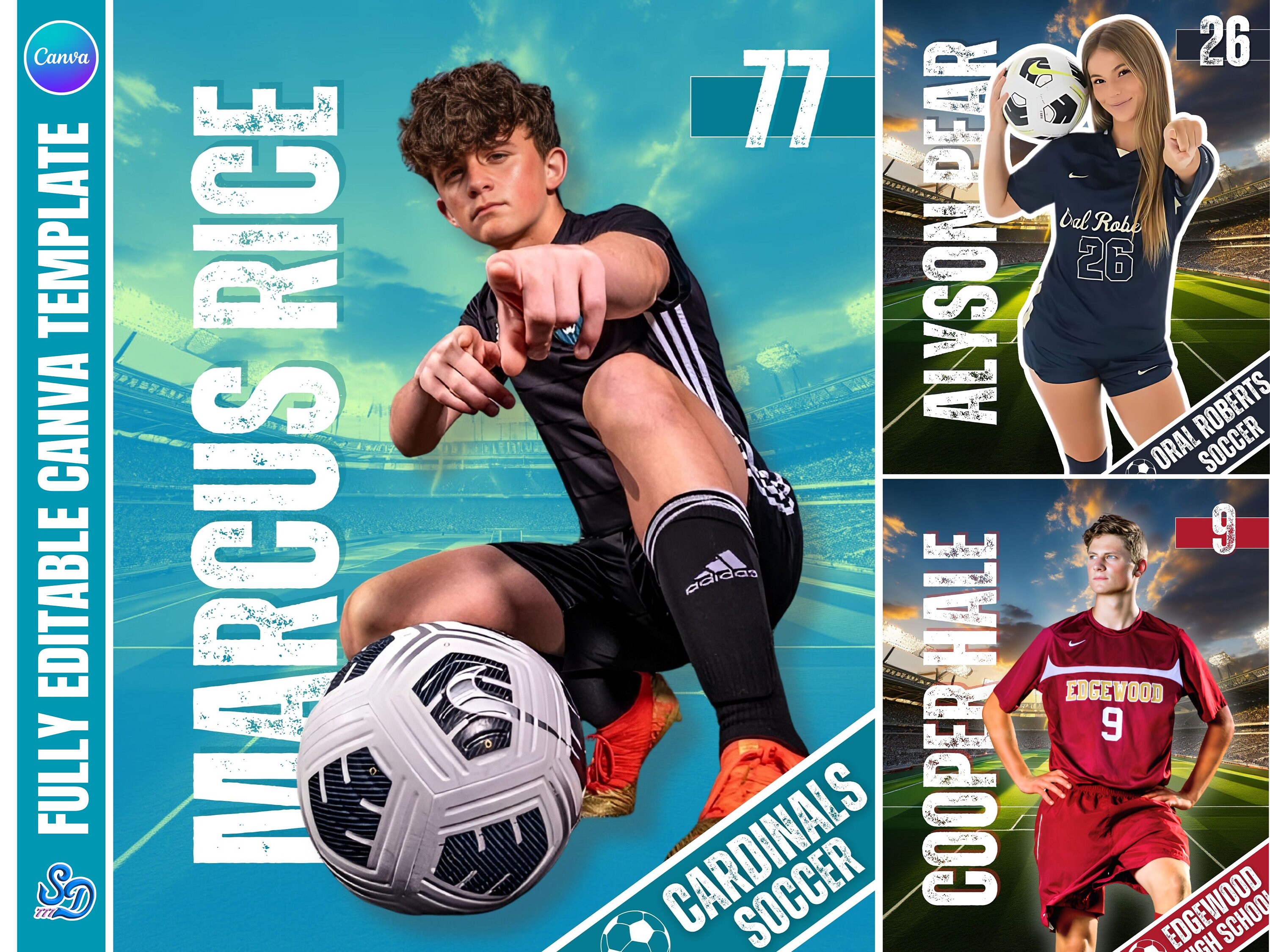 Soccer Player Canva Poster Template, Senior Nights Banner Sports ...