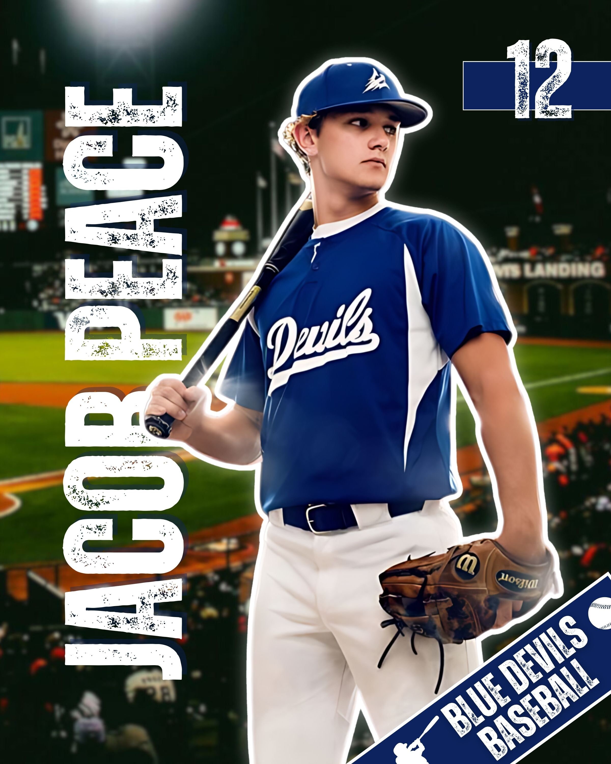 Baseball Player Canva Poster Template, Senior Nights Banner, Sports ...