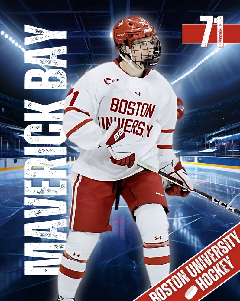 Ice Hockey Player Canva Poster Template, Senior Nights Banner, Sports ...