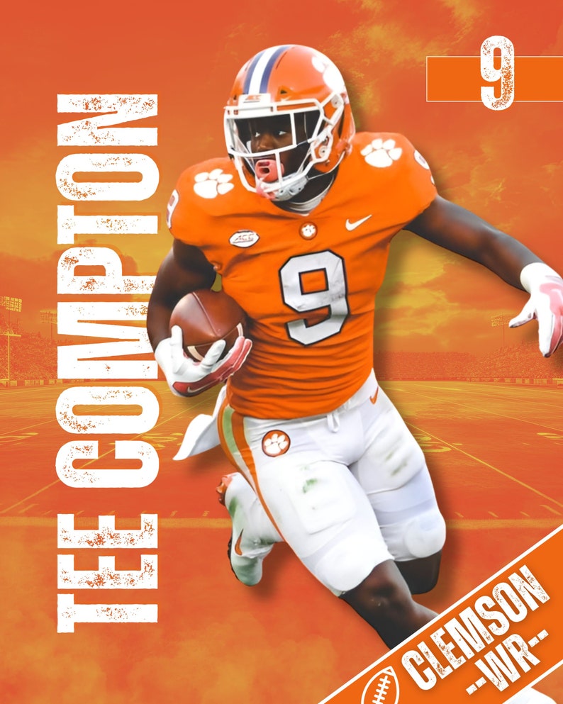 Football Player Canva Poster Template, Senior Nights Banner, Sports ...