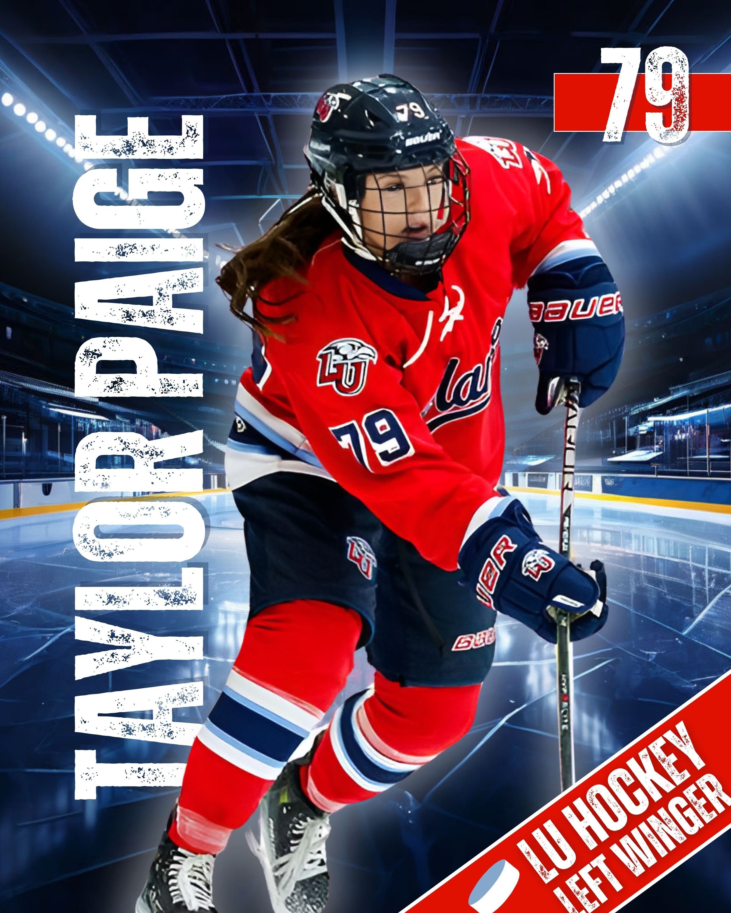 Ice Hockey Player Canva Poster Template, Senior Nights Banner, Sports ...