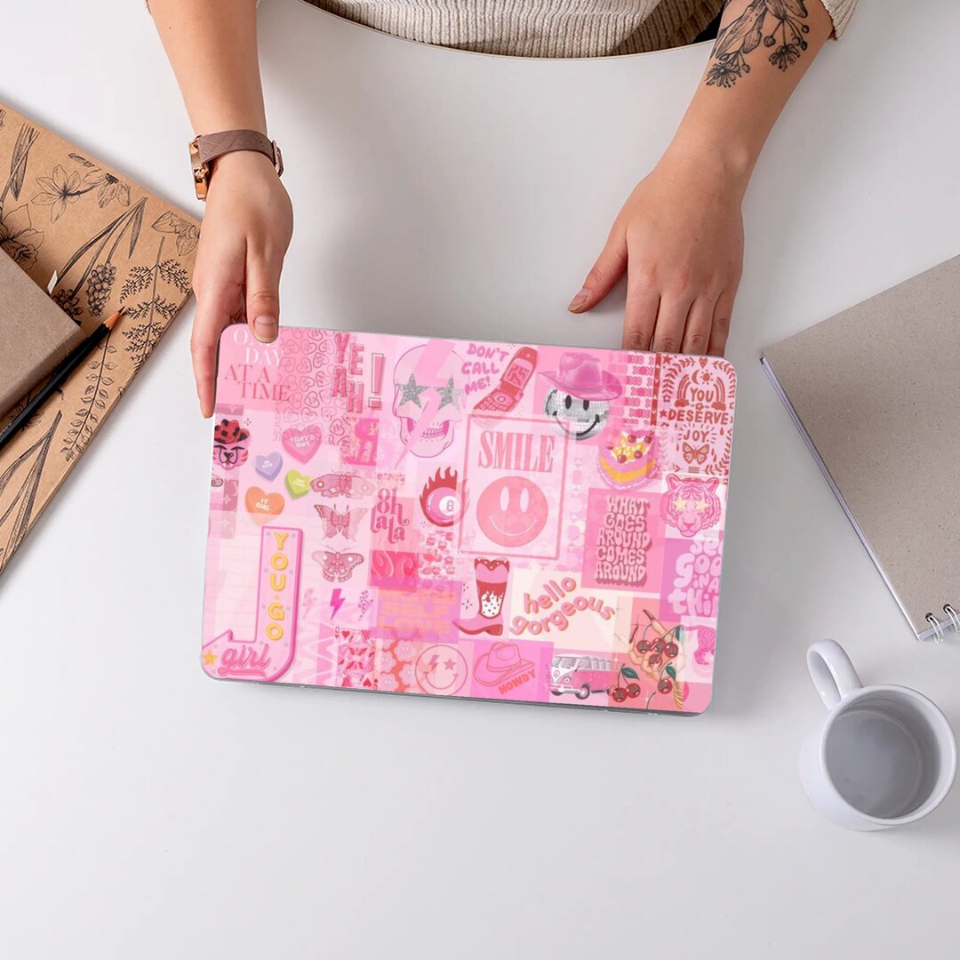 Preppy Mac Book Case Girly Laptop Cover Pink Hard Bumper, Positive ...