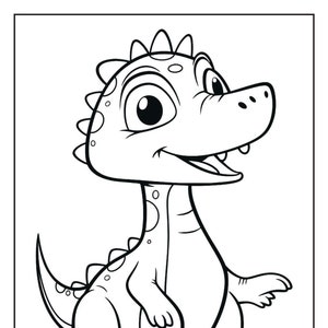 Baby Dinosaur Coloring Pages - Etsy