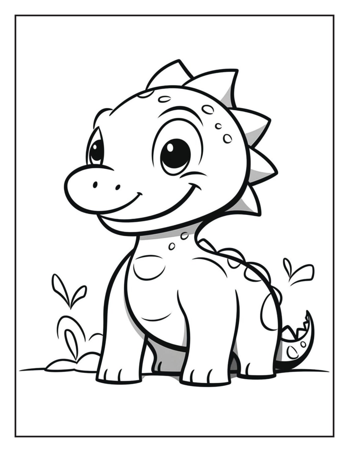 Baby Dinosaur Coloring Pages - Etsy