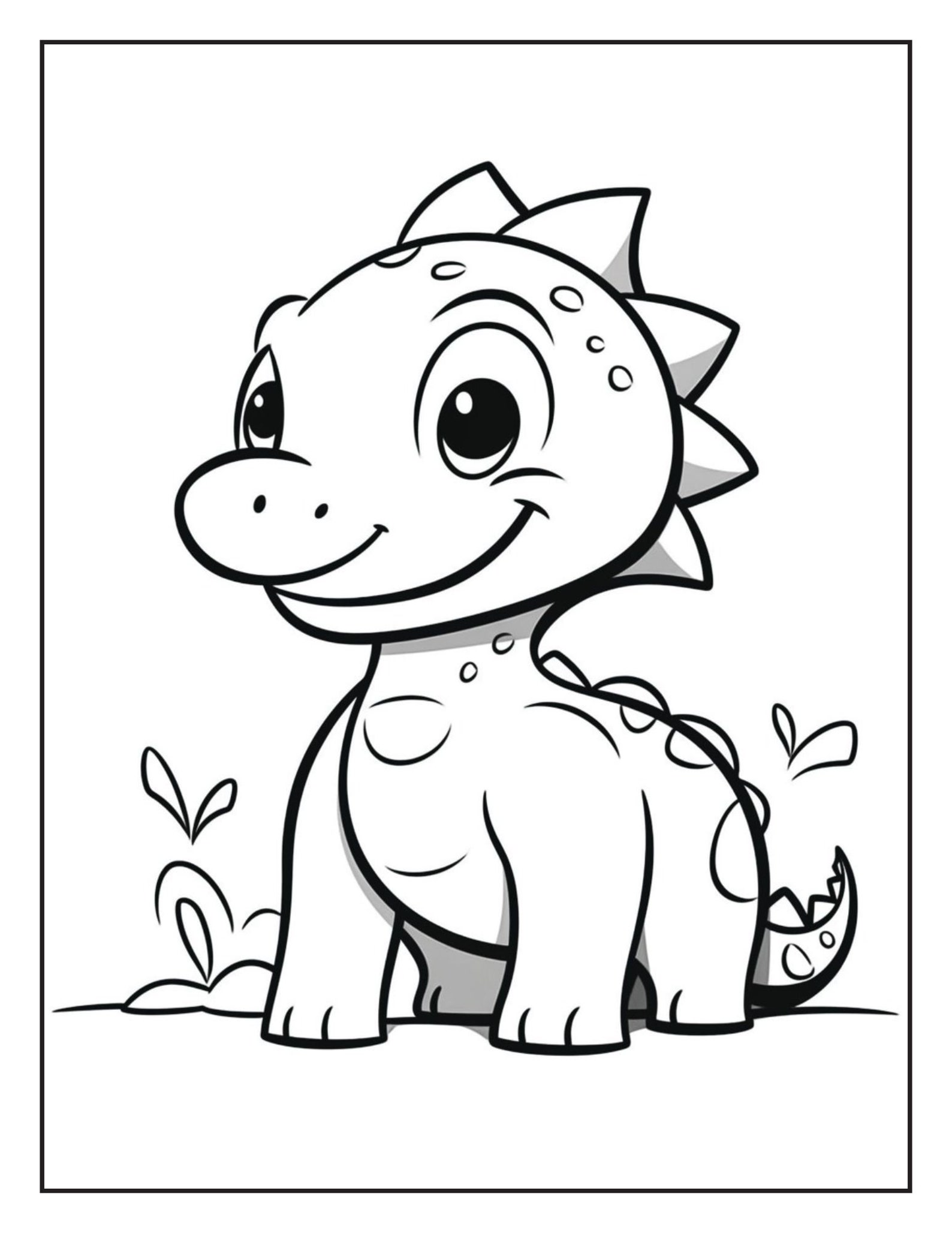 Baby Dinosaur Coloring Pages - Etsy
