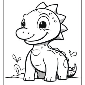 Baby Dinosaur Coloring Pages - Etsy