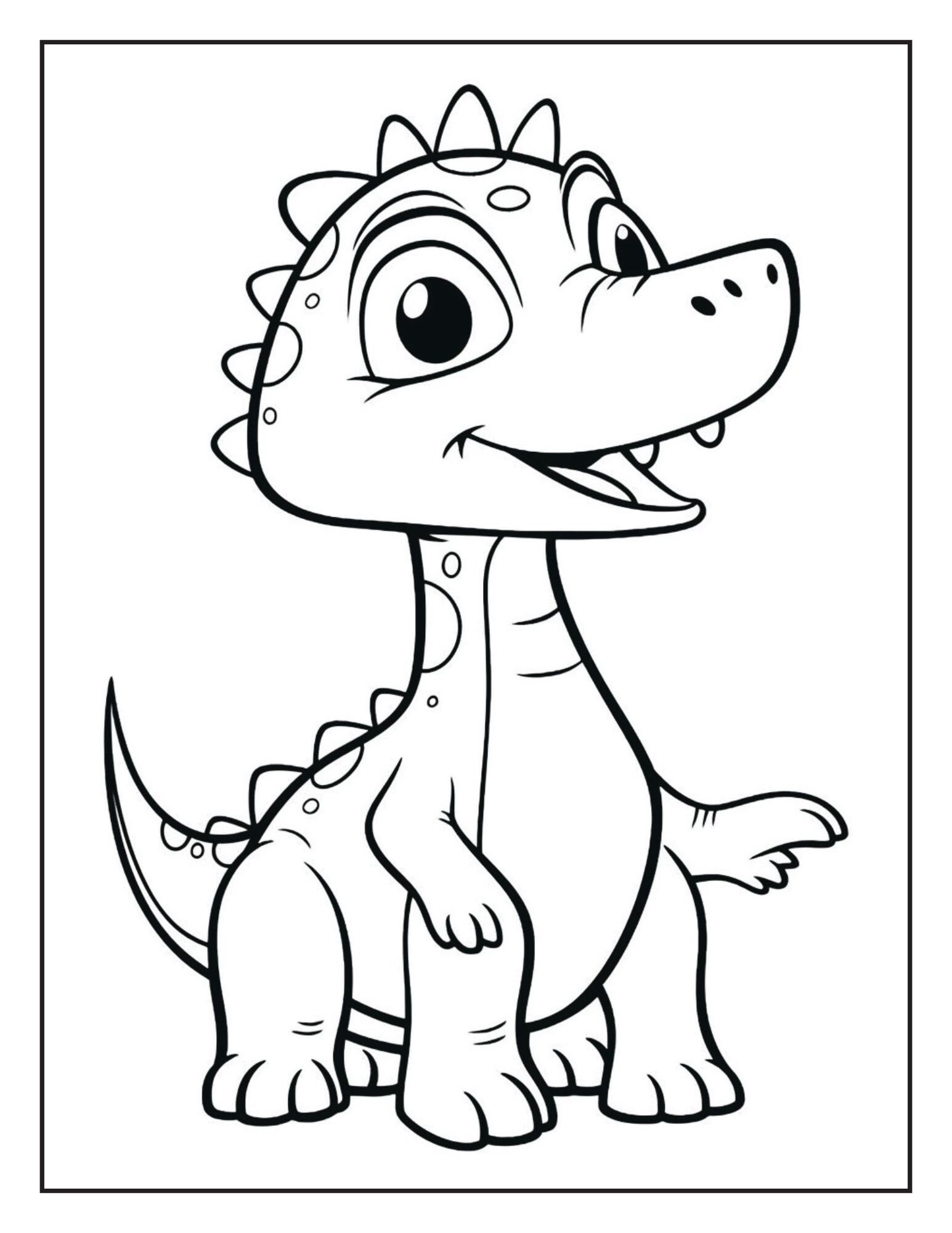 Baby Dinosaur Coloring Pages - Etsy