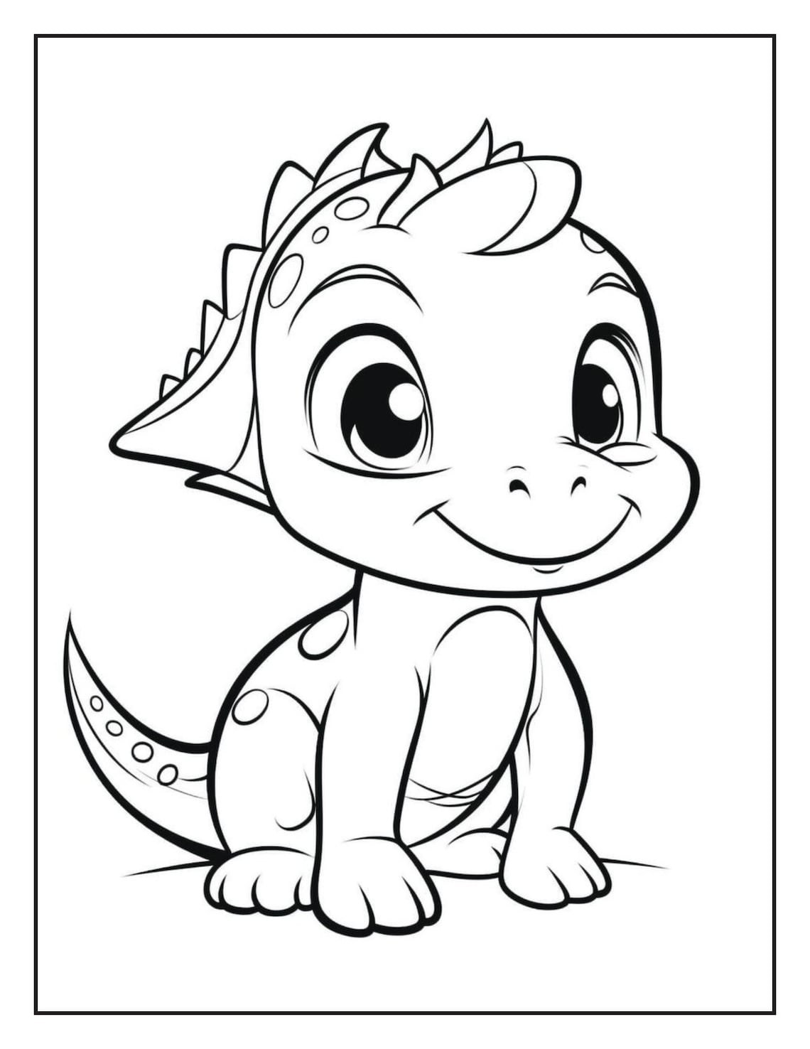 Baby Dinosaur Coloring Pages - Etsy