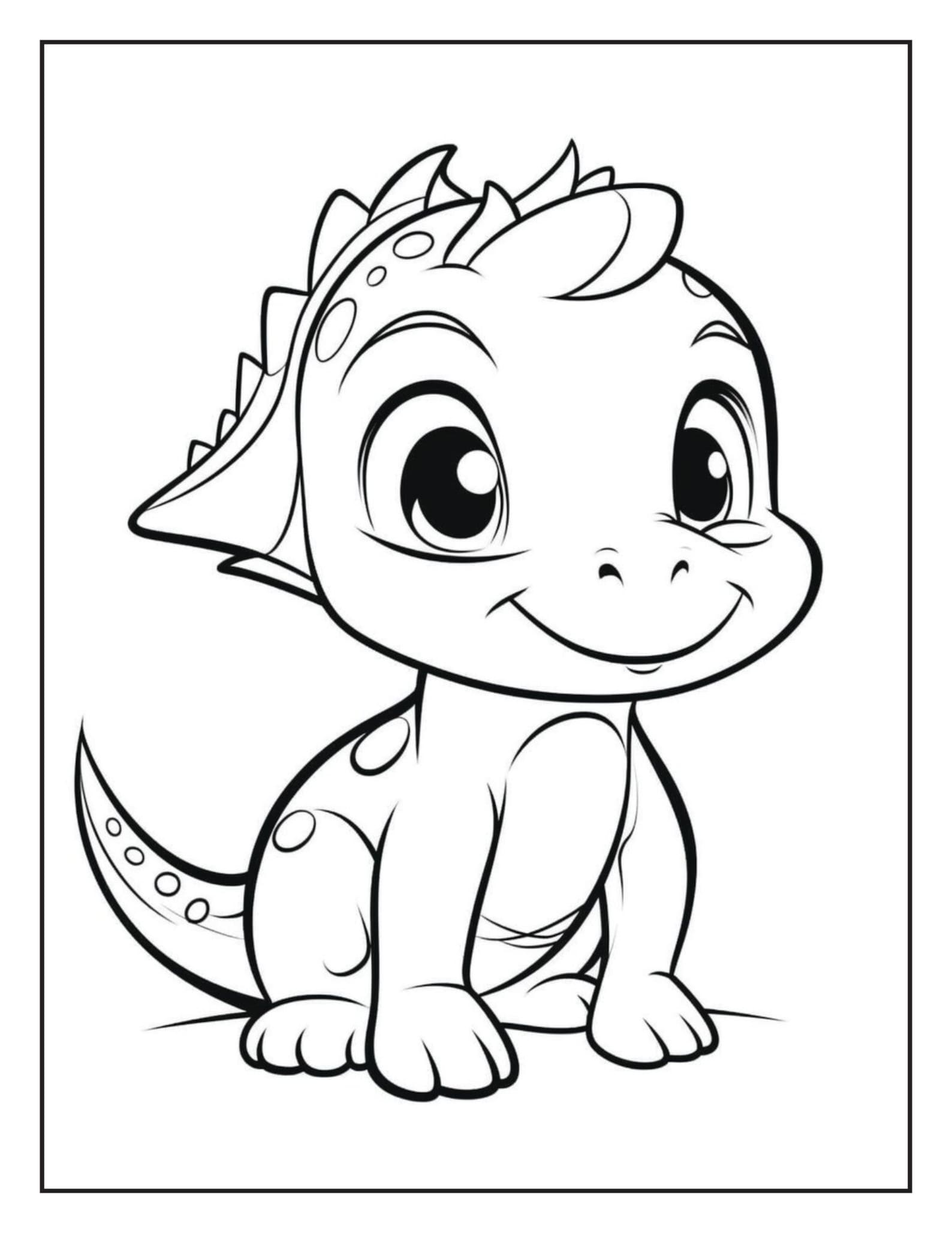 Baby Dinosaur Coloring Pages - Etsy