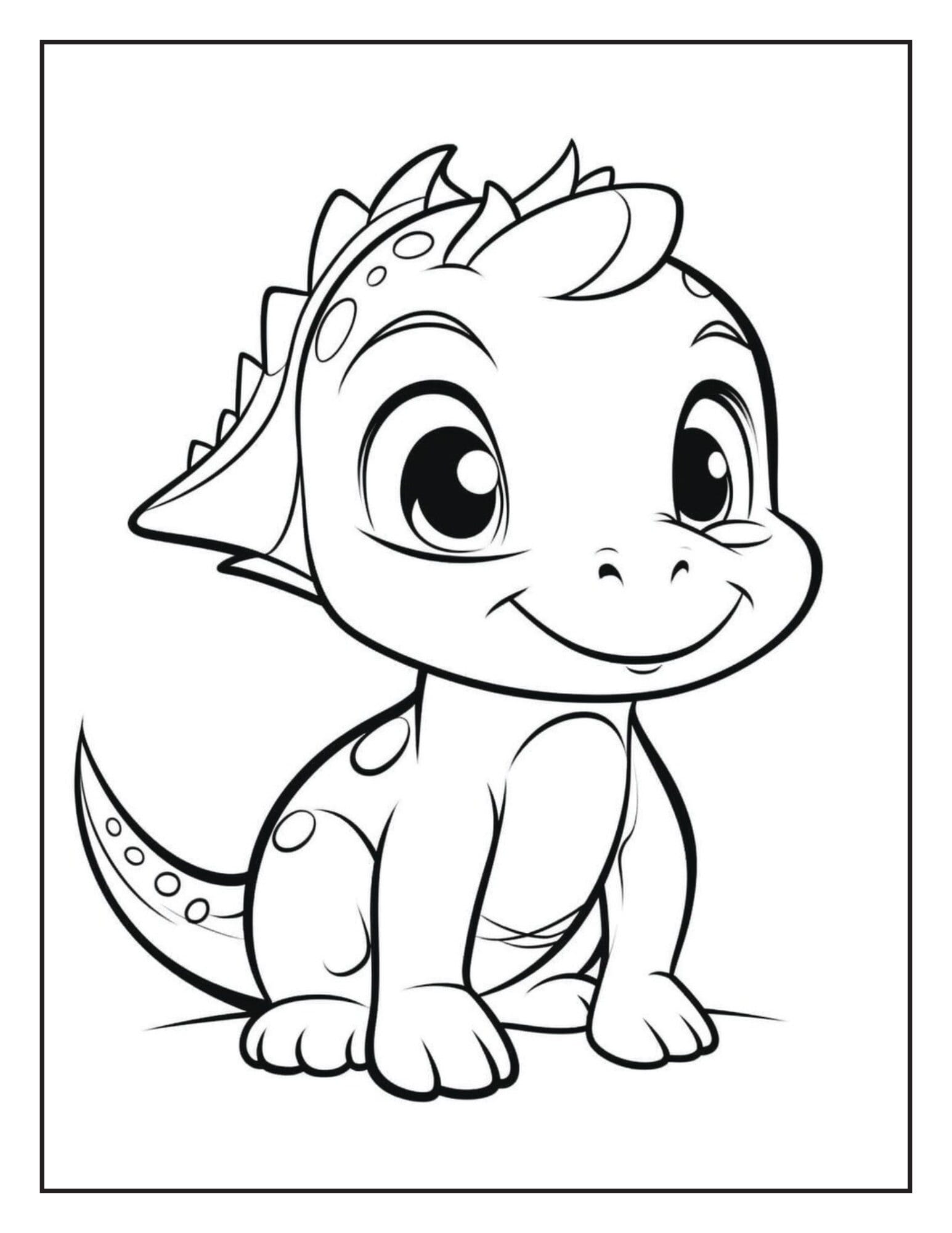 Baby Dinosaur Coloring Pages - Etsy