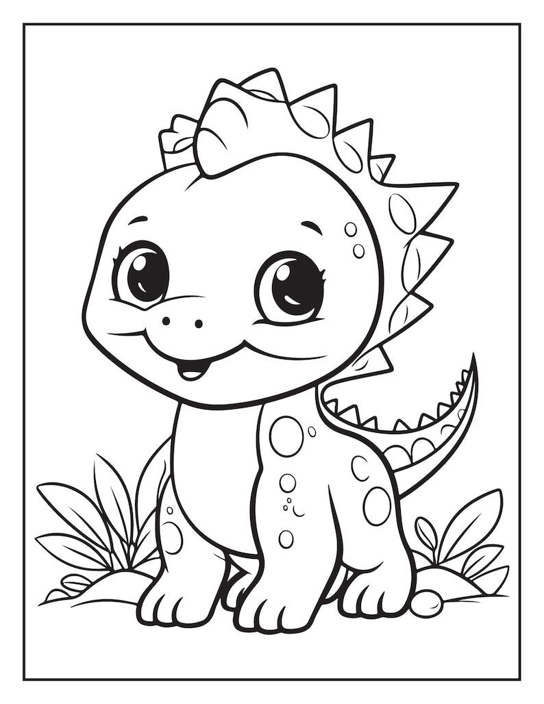 Baby Dinosaur Coloring Pages - Etsy