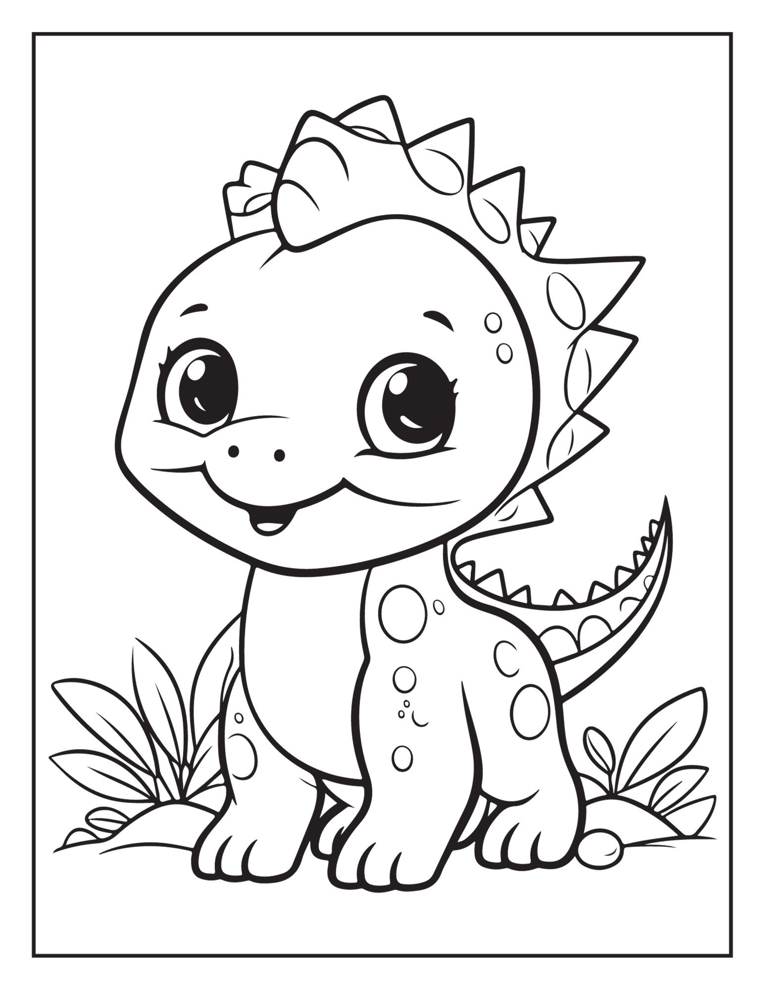 Baby Dinosaur Coloring Pages - Etsy