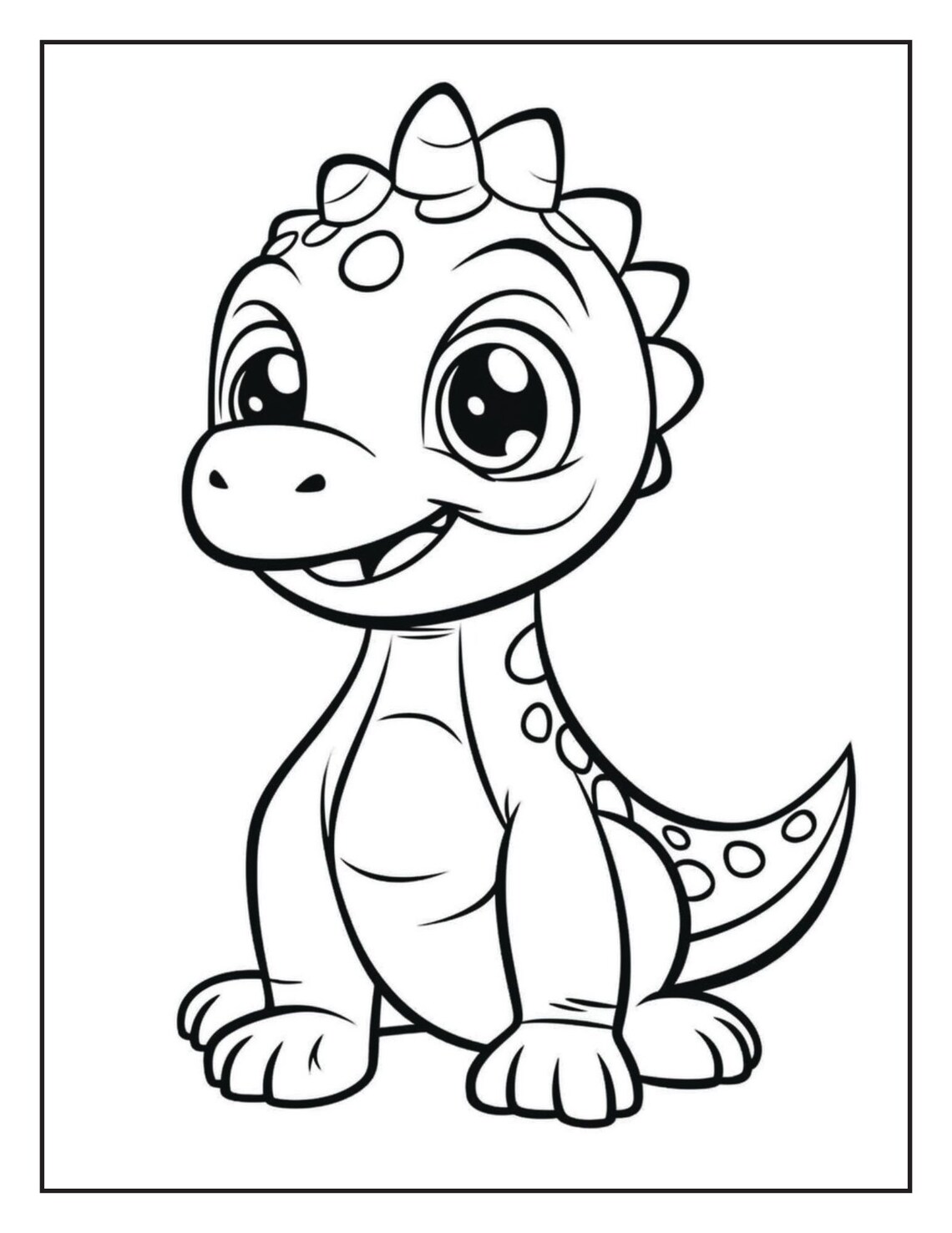 Baby Dinosaur Coloring Pages - Etsy