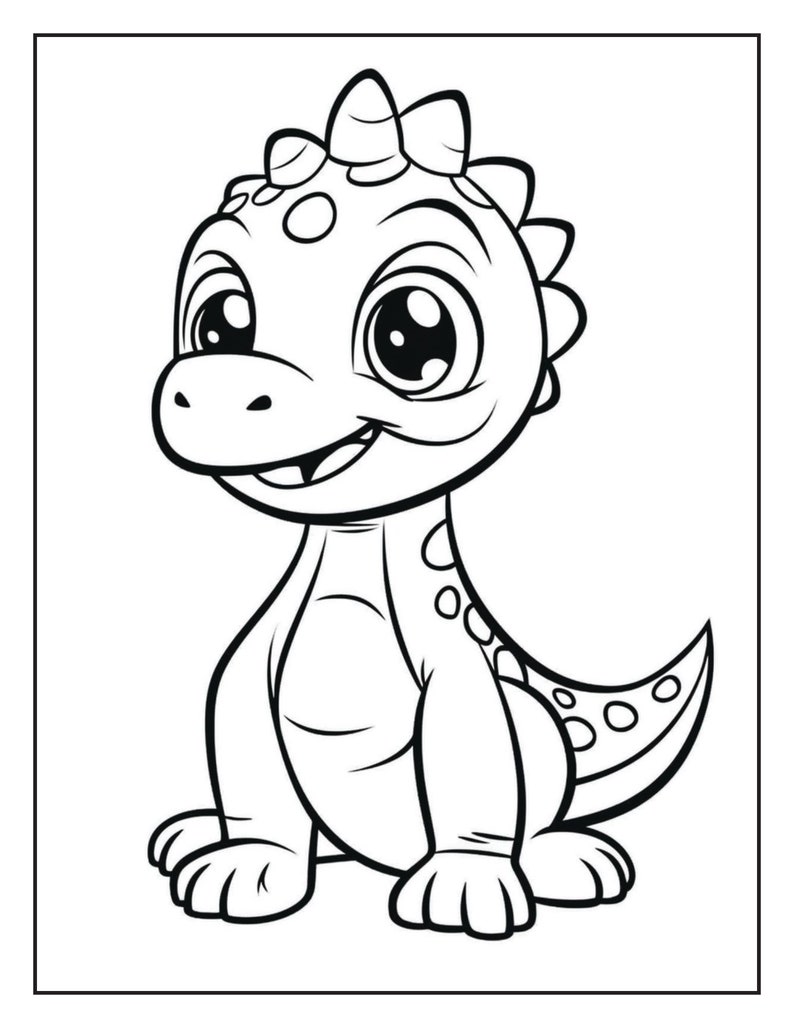 Baby Dinosaur Coloring Pages - Etsy