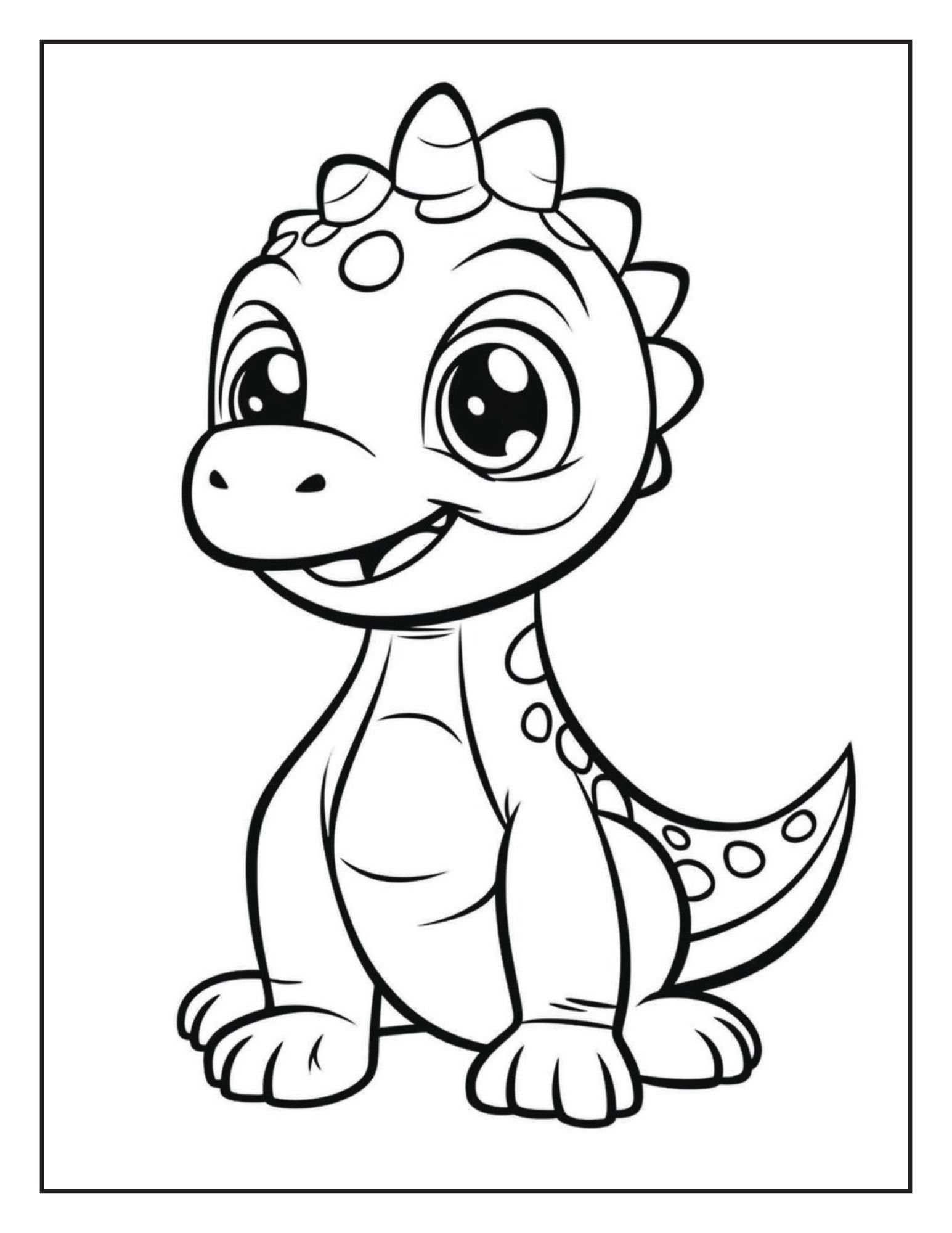Baby Dinosaur Coloring Pages - Etsy