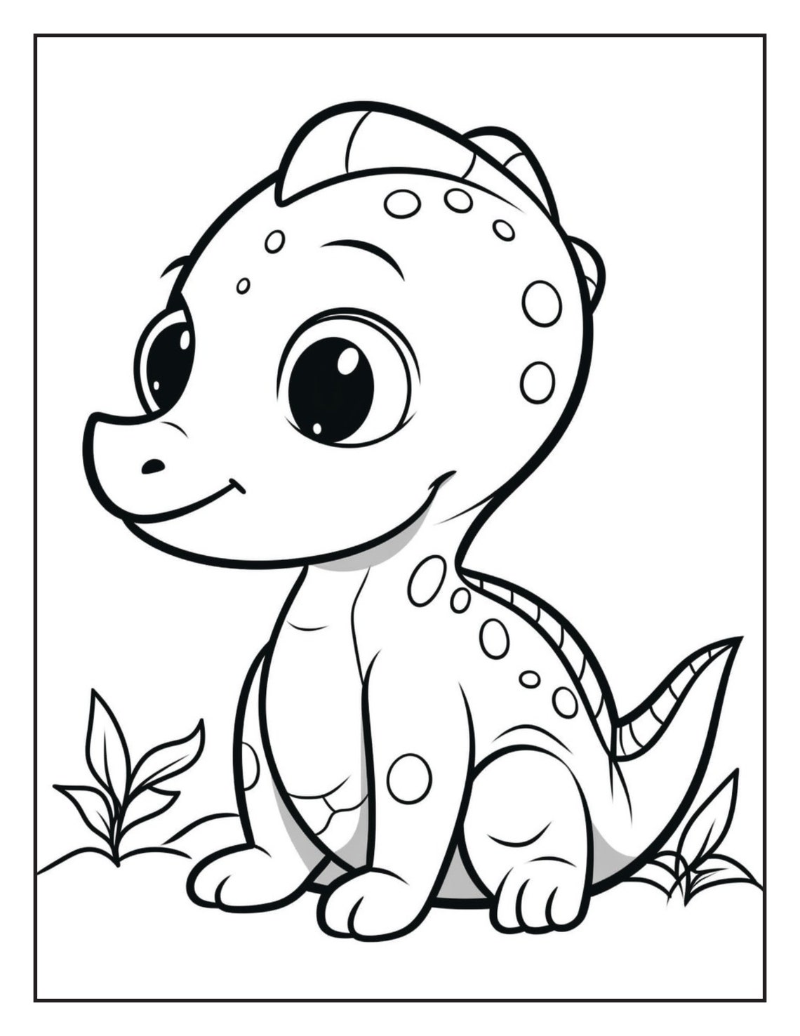 Baby Dinosaur Coloring Pages - Etsy