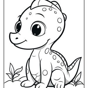 Baby Dinosaur Coloring Pages - Etsy