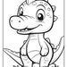 Baby Dinosaur Coloring Pages - Etsy