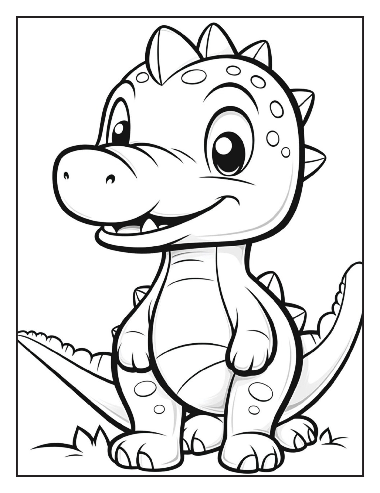Baby Dinosaur Coloring Pages - Etsy