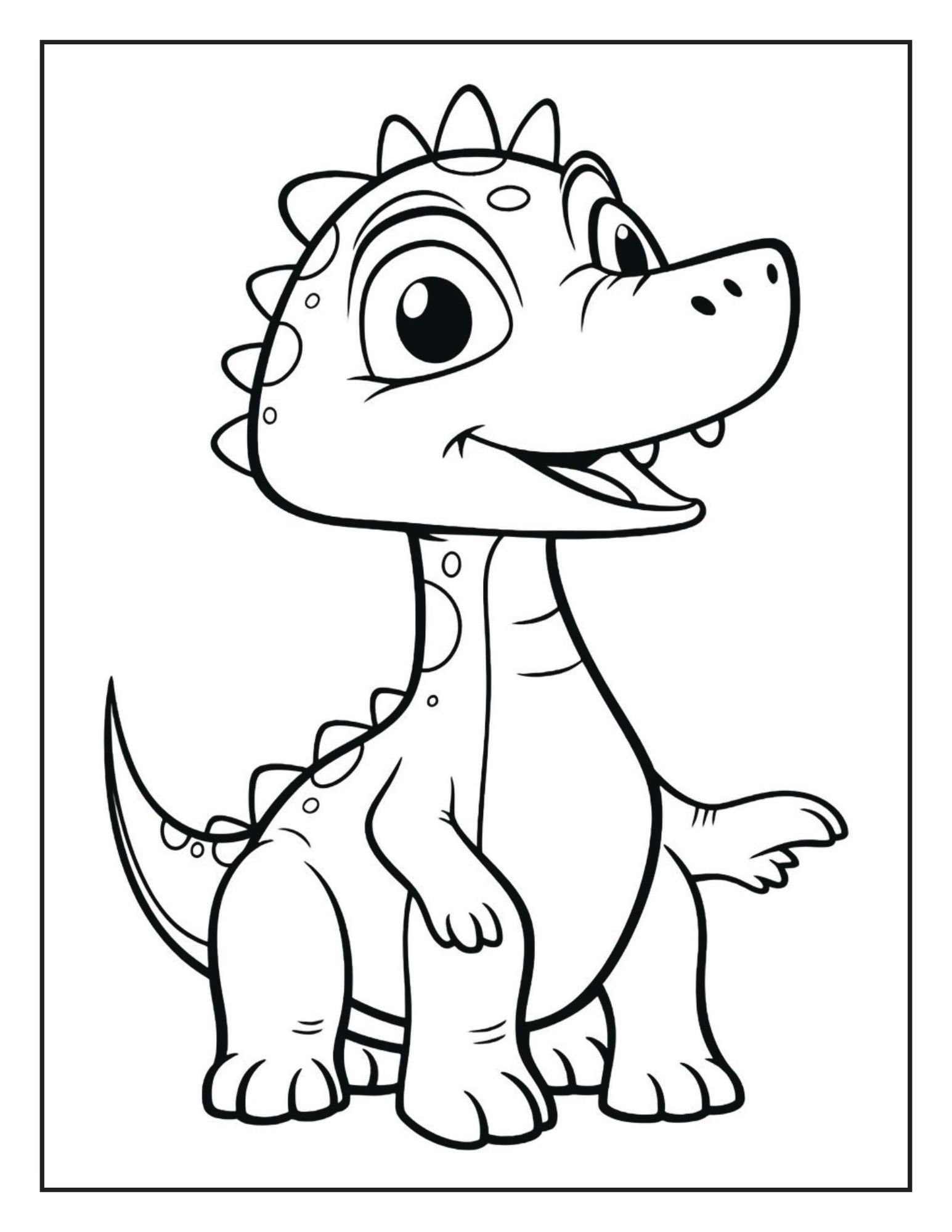 Baby Dinosaur Coloring Pages - Etsy