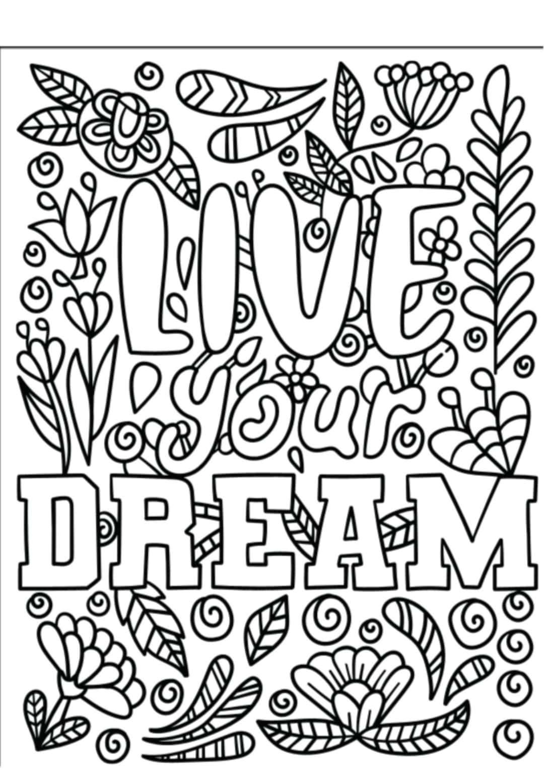 10 Motivational Coloring Pages . - Etsy