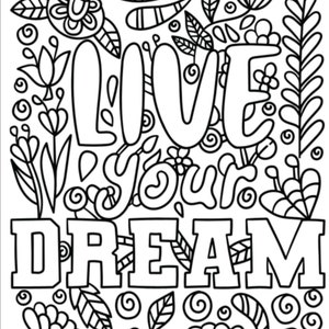 10 Motivational Coloring Pages . - Etsy