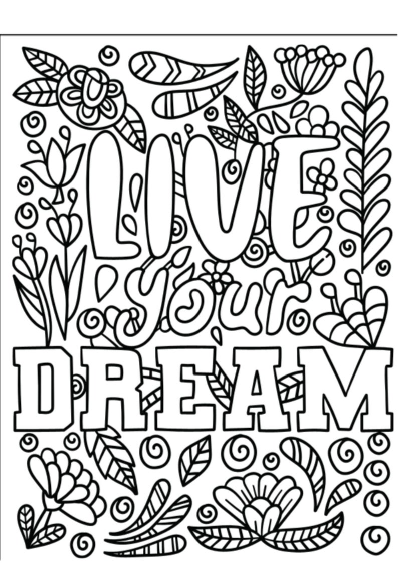 10 Motivational Coloring Pages . - Etsy