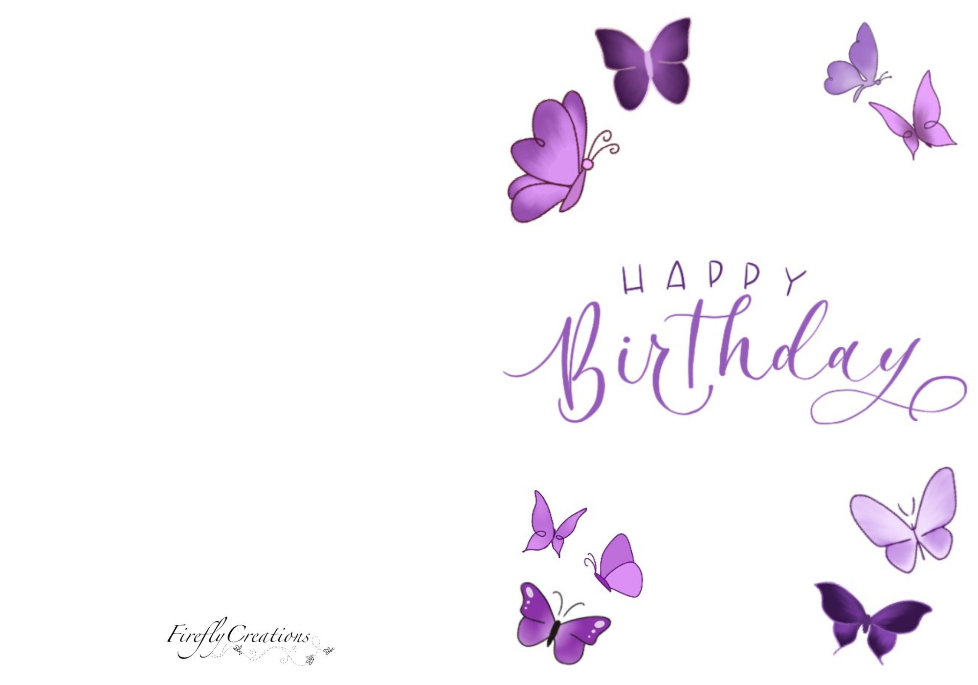 Purple Butterfly Birthday Card - Etsy