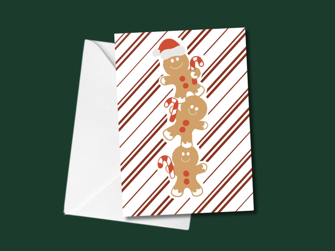 Gingerbread Christmas Card - Etsy