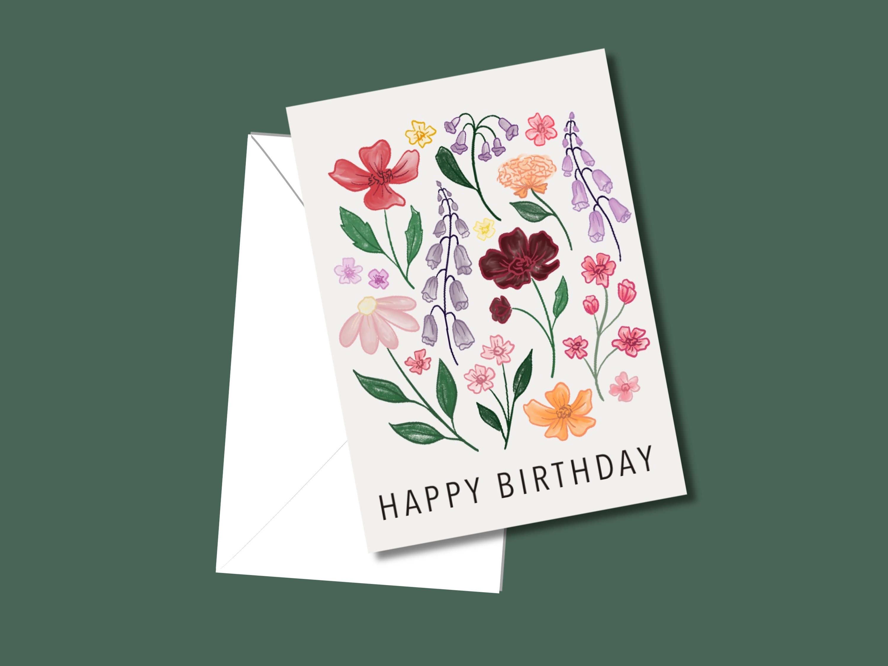 Wildflowers Birthday Card - Etsy