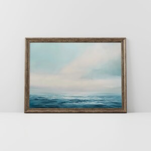 Calm Sea Landscape, Minimalist Ocean Wall Art, Costal Wall Décor, Ocean ...