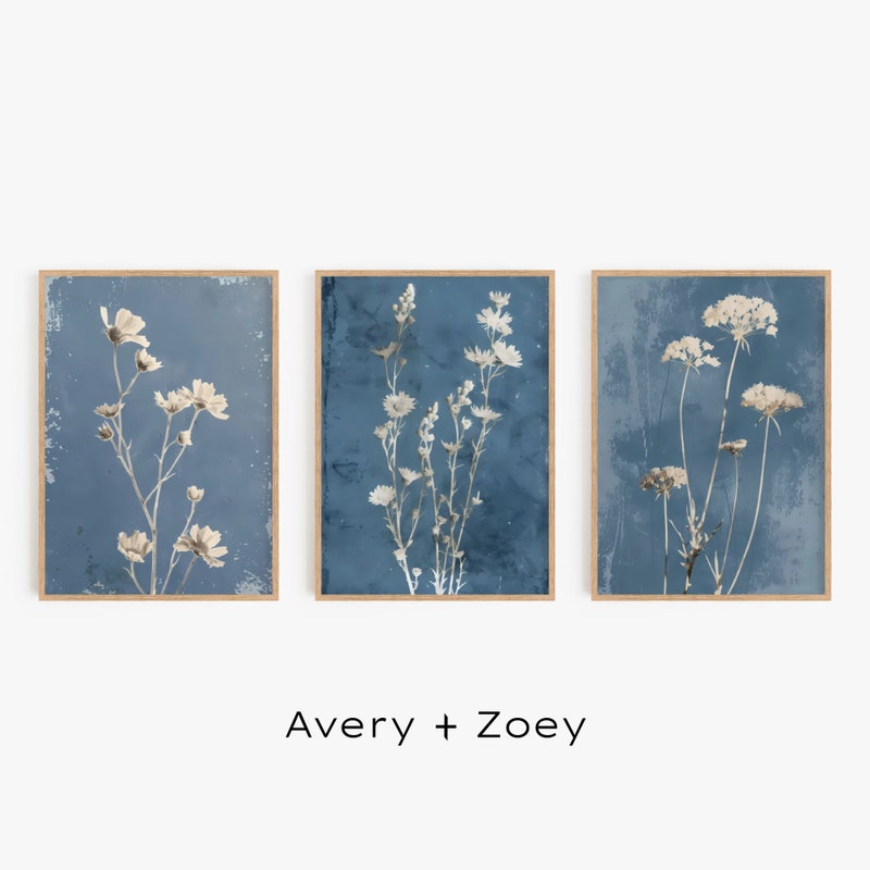 Printable Blue Wall Art - Etsy