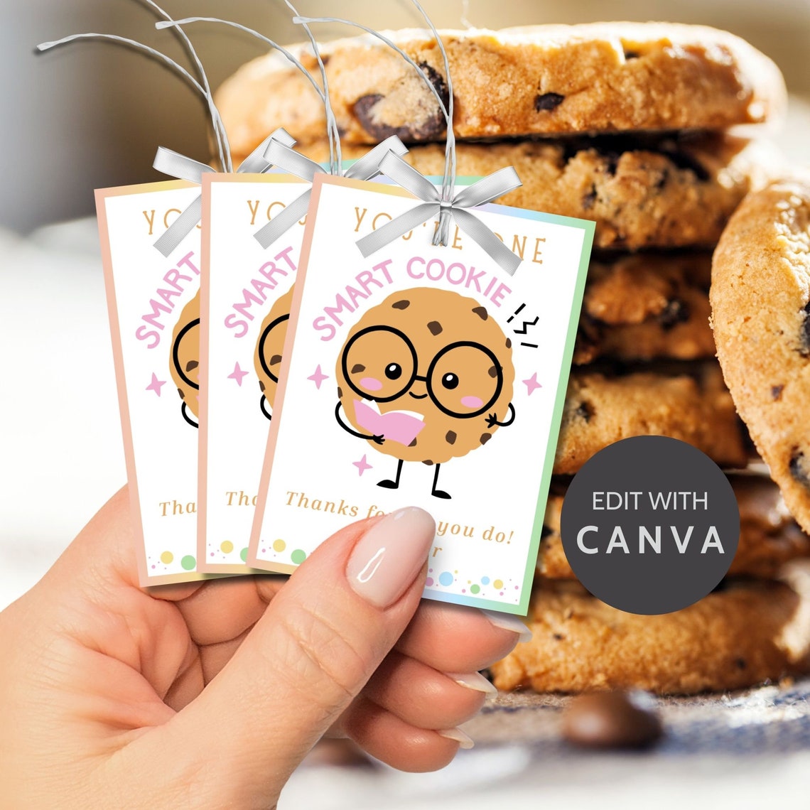 Cookie Teacher Appreciation Gift Tag One Smart Cookie Staff Educator ...