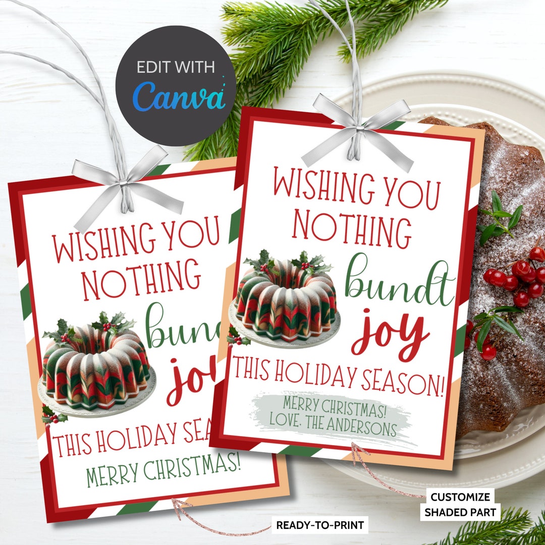 Christmas Tags Neighbor Christmas Bundt Cake Gift Wishing - Etsy