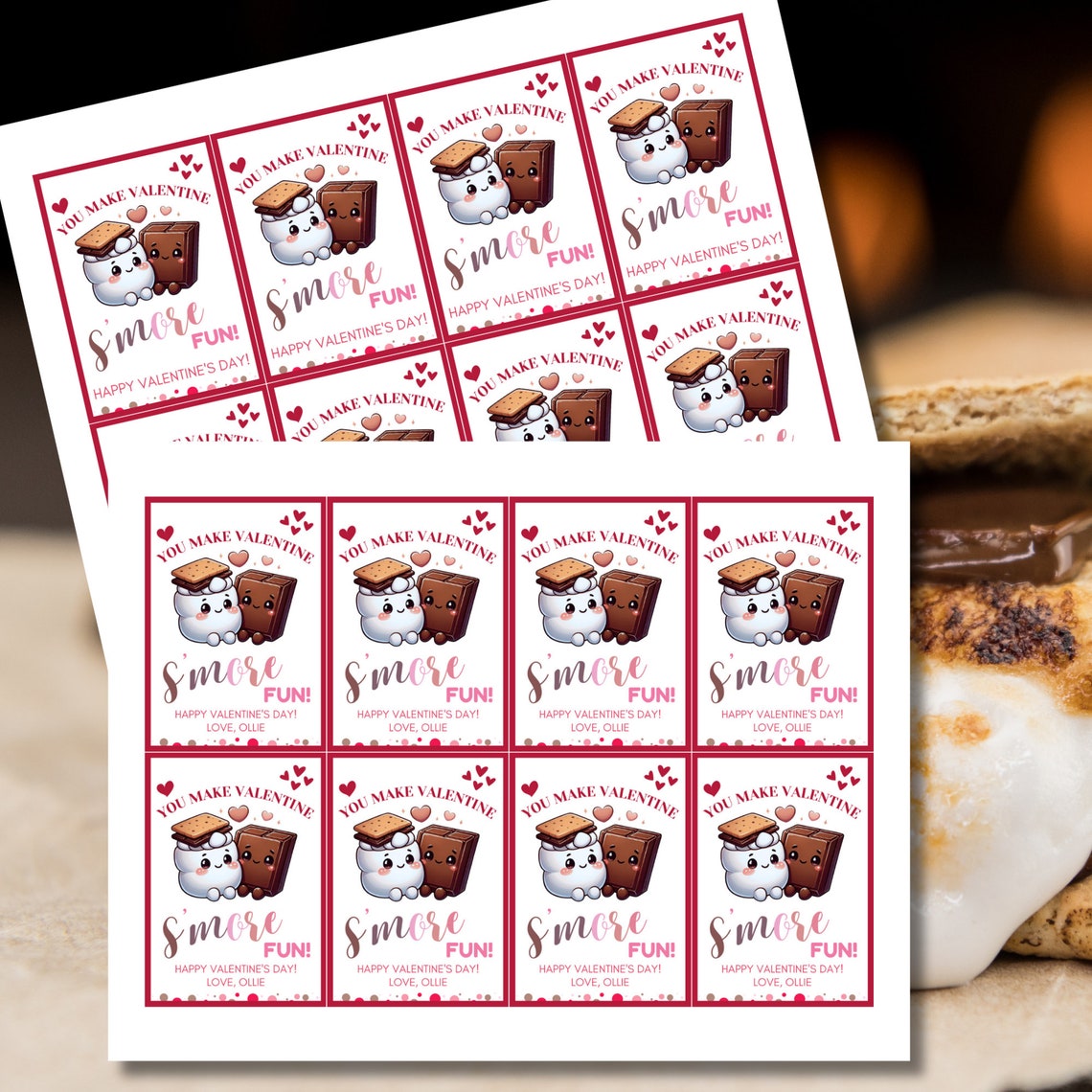 Smores Printable You Make Valentine Smore Fun Instant Download Editable ...