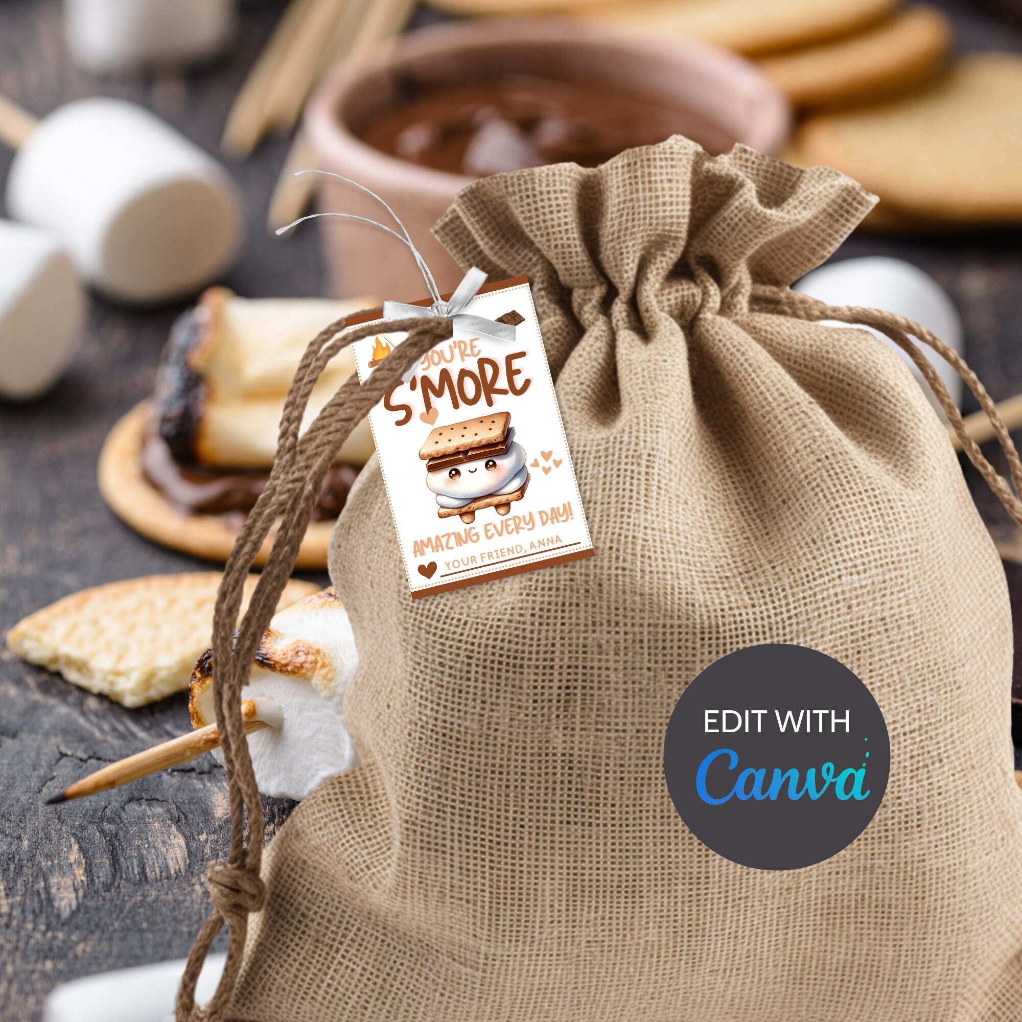 Smores Tag, Friends Teacher PTO Nurse Staff, Printable Valentine Tag ...