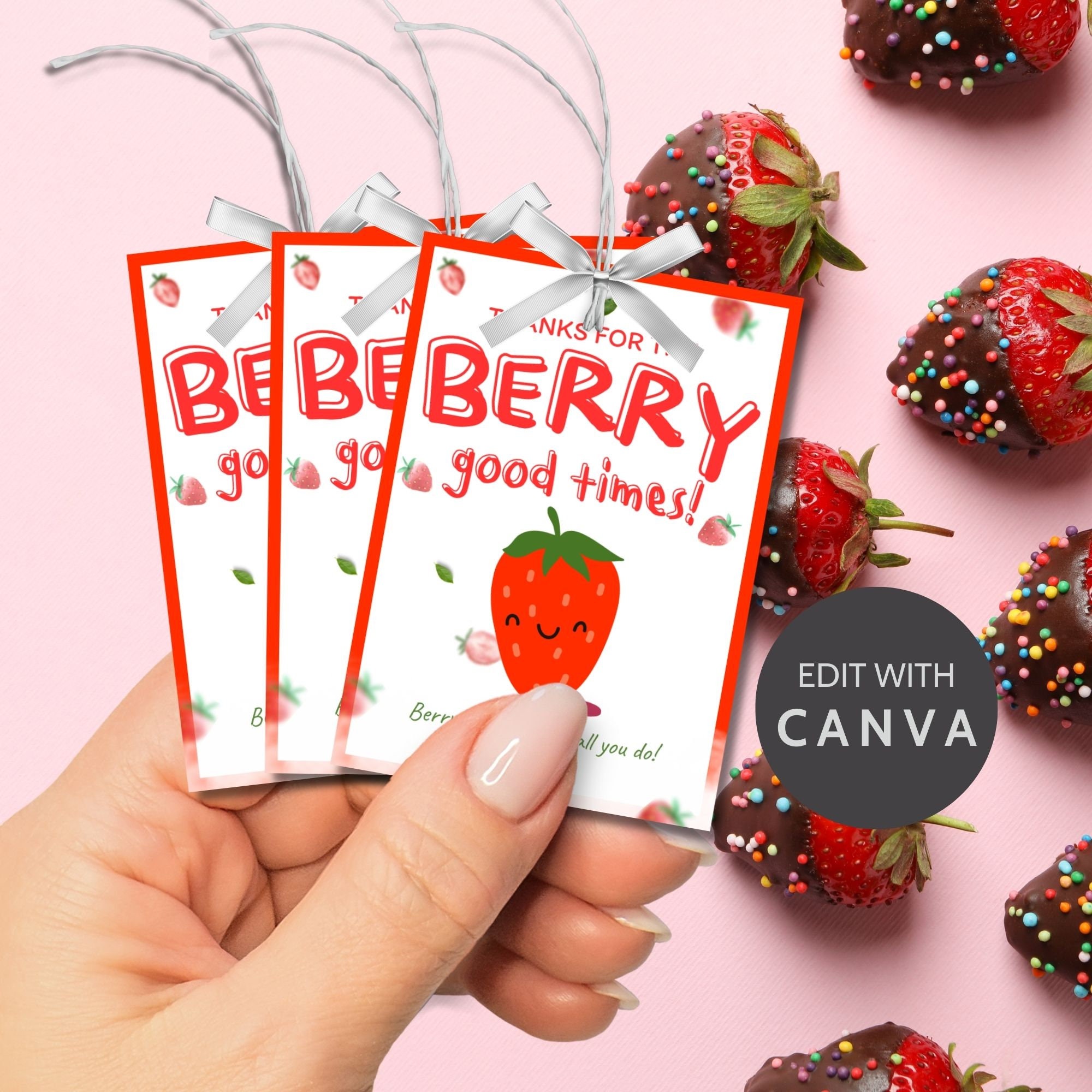 Teacher Appreciation Week Printable Berry Thank You Tags Strawberry ...