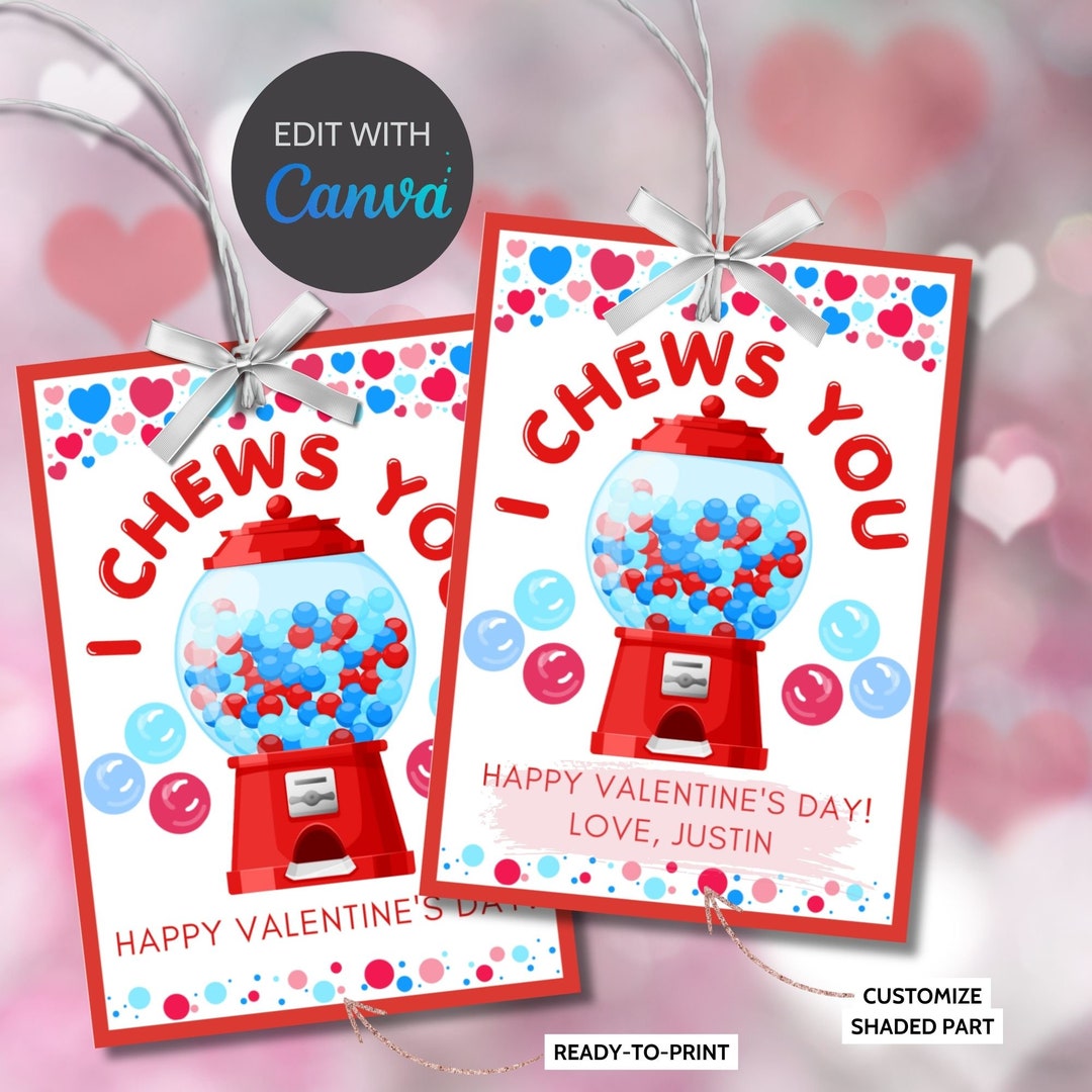 I Chews You From Boy I Choose You Gumball Machine Kid Valentine Card ...