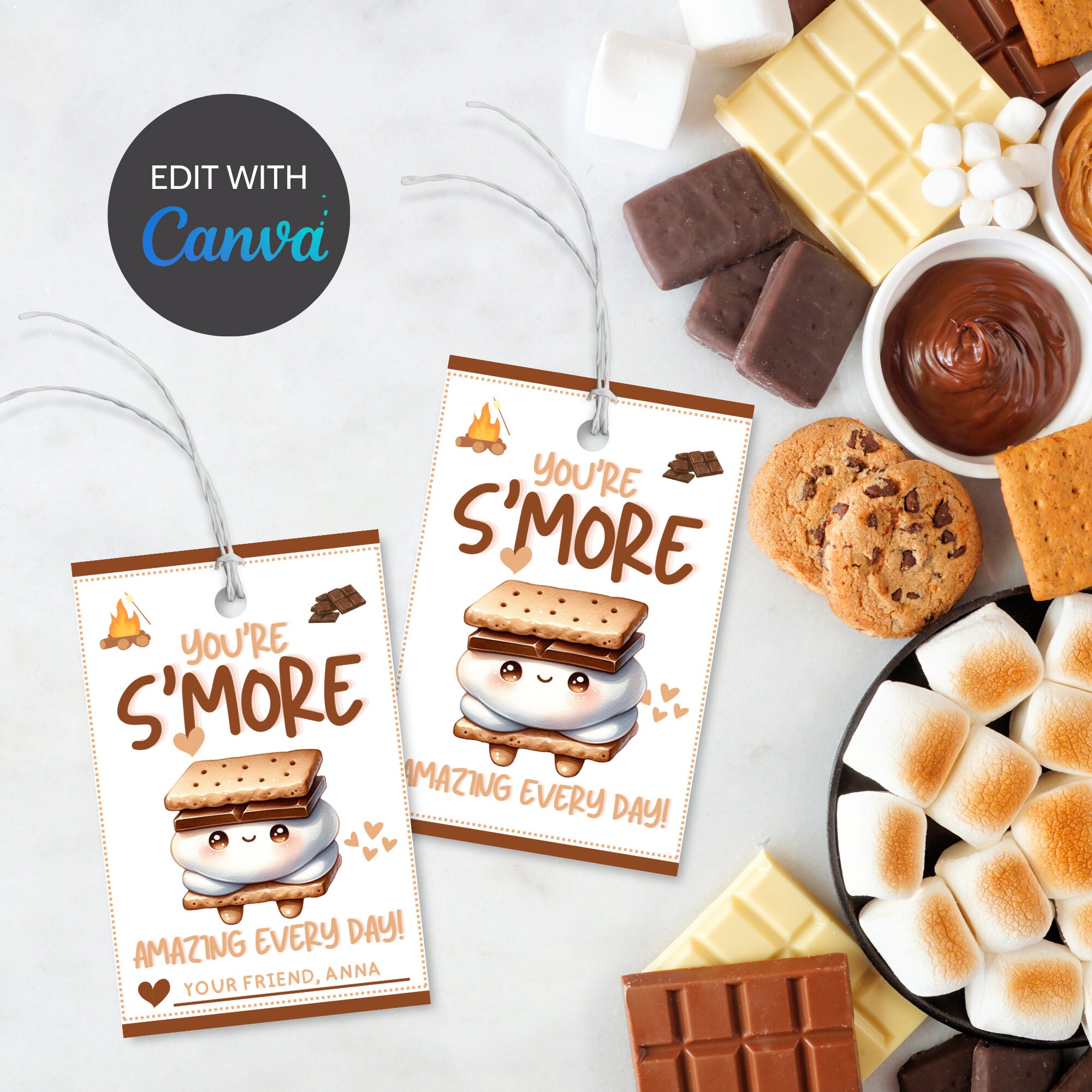 Smores Tag, Friends Teacher PTO Nurse Staff, Printable Valentine Tag ...