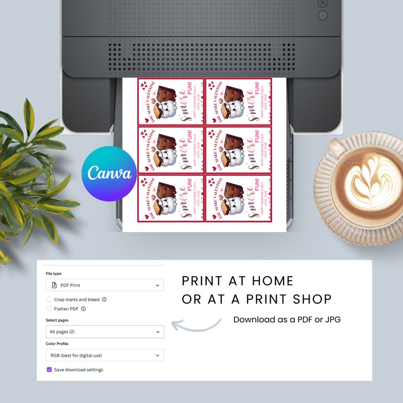 Smores Printable You Make Valentine Smore Fun Instant Download Editable ...