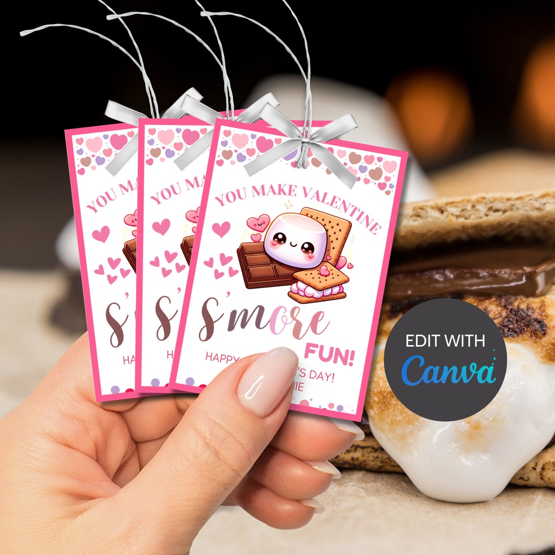 Smores Printable You Make Valentine Smore Fun Instant Download Editable ...