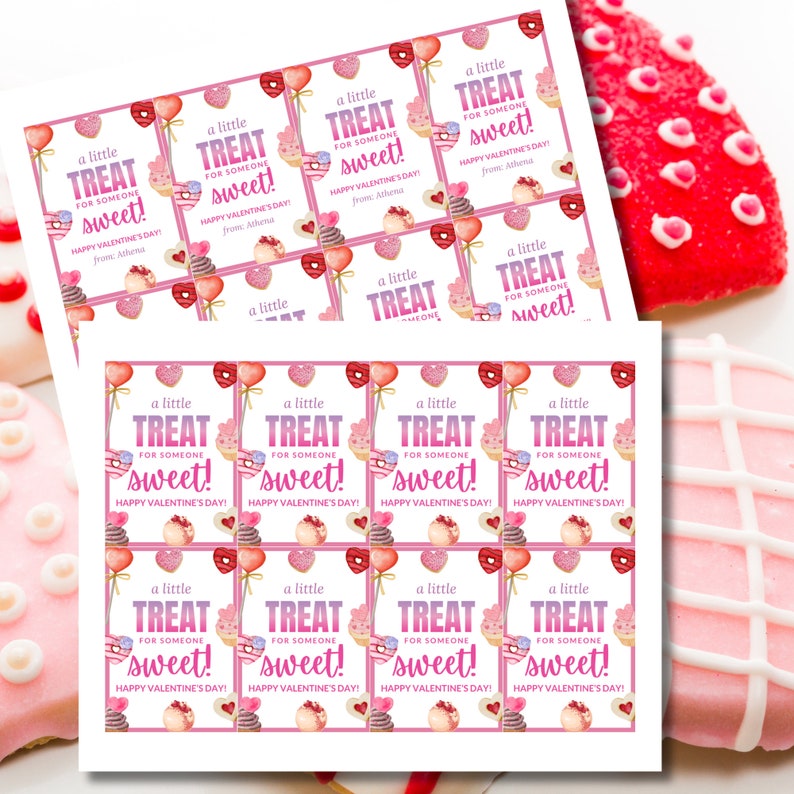 A Little Treat Valentine Treat Printable Tag Cookie Tag Valentine Tag ...