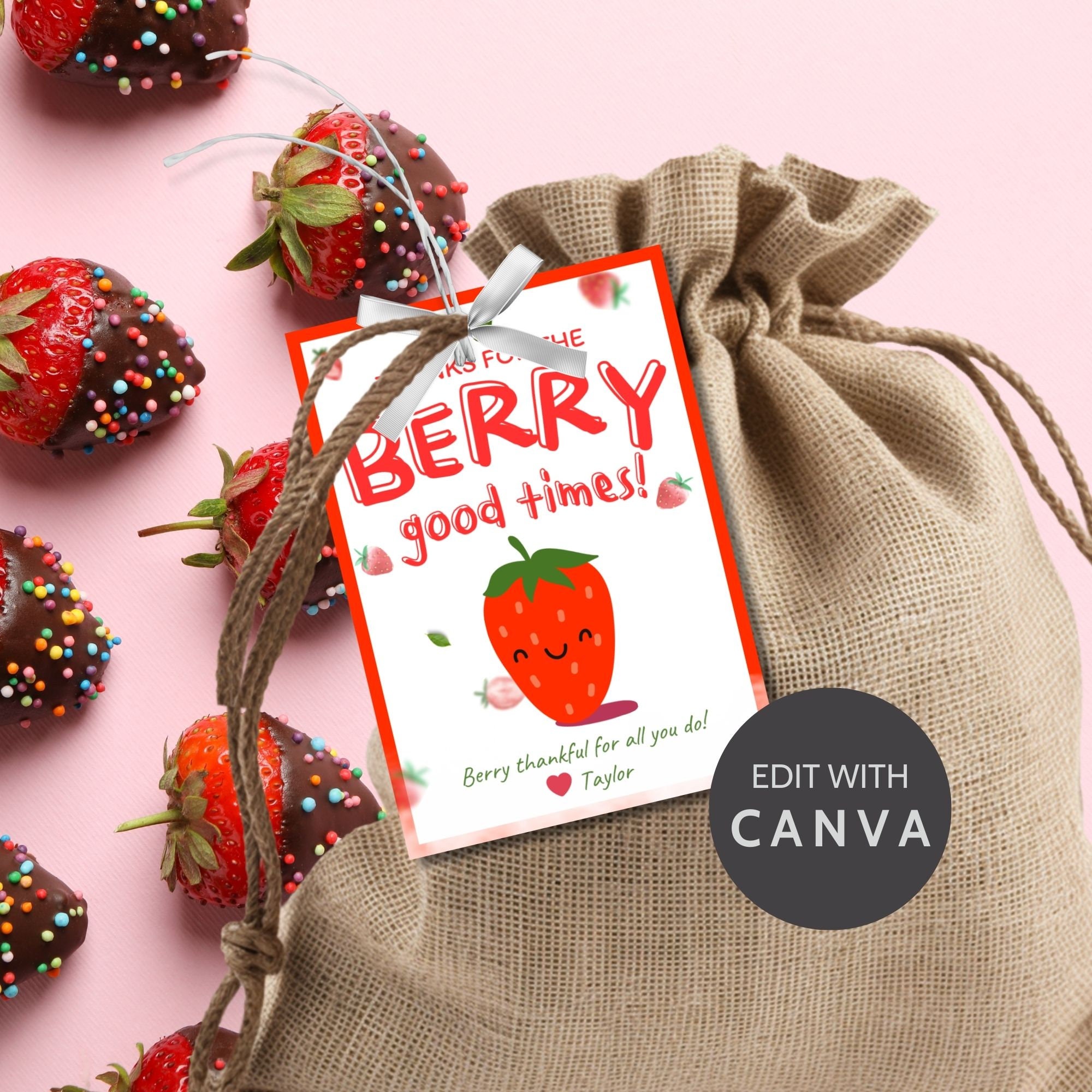 Teacher Appreciation Week Printable Berry Thank You Tags Strawberry ...