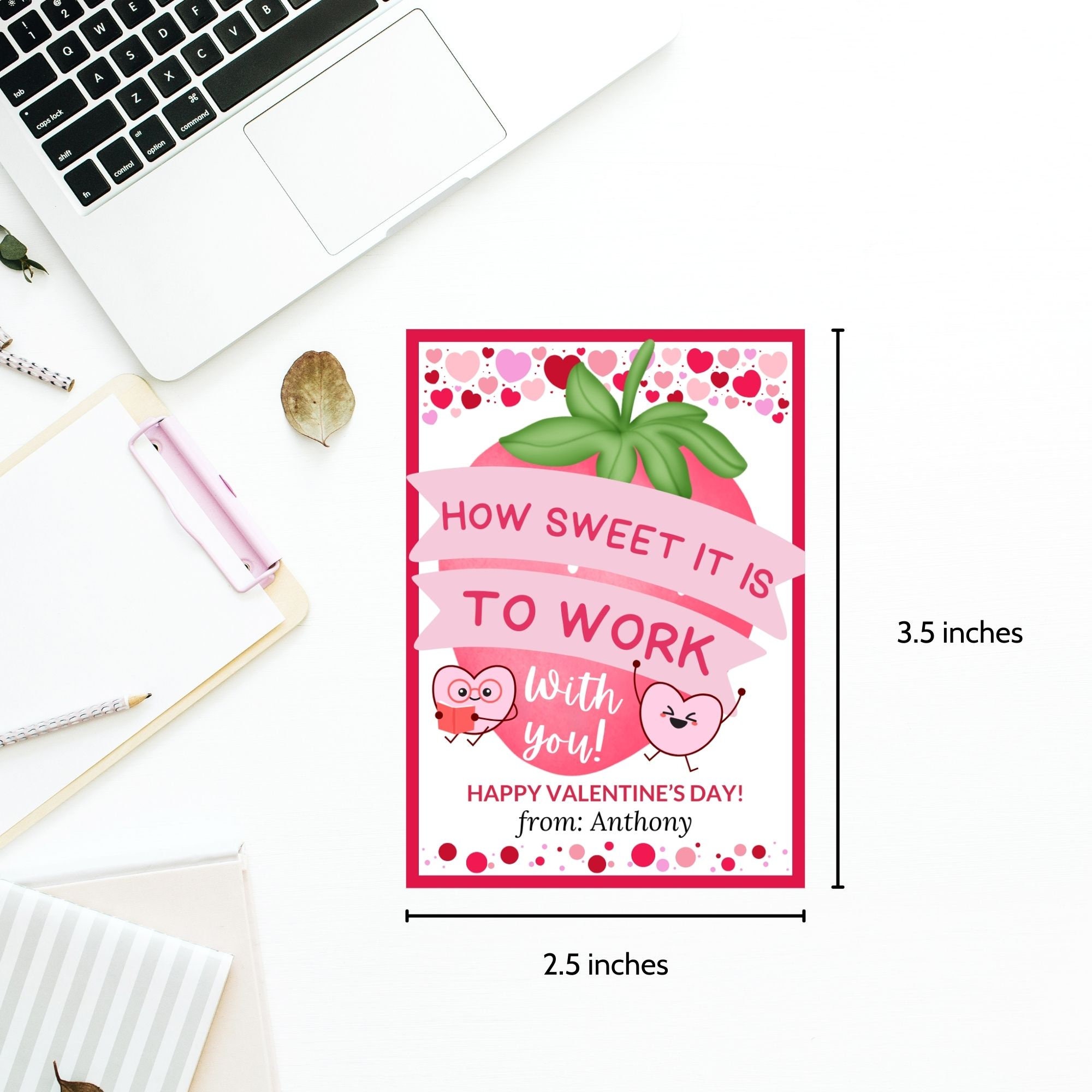 How Sweet It is to Work With You Valentine Tag Coworker Client Staff ...