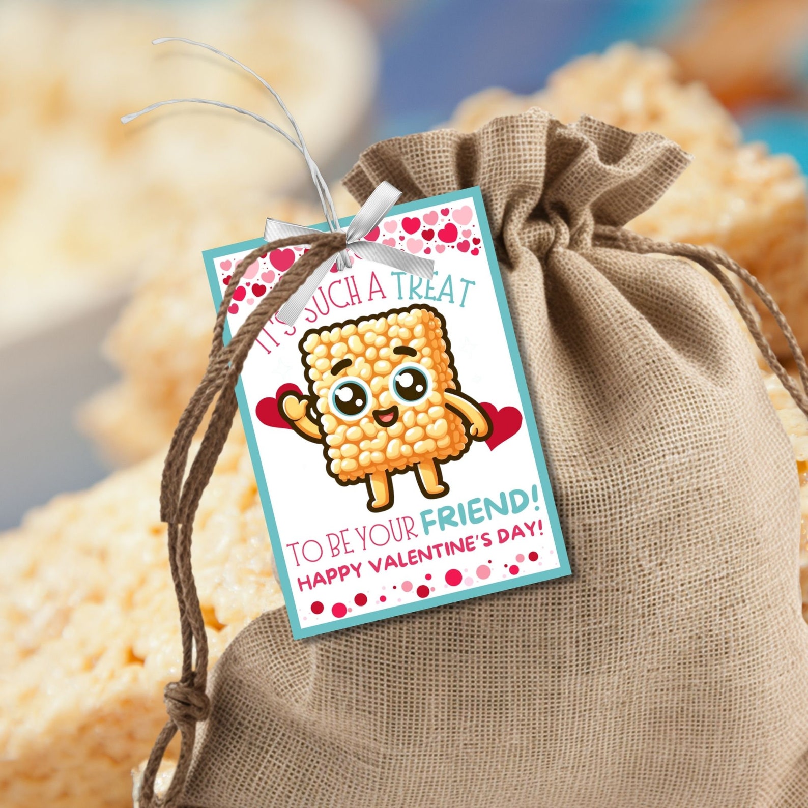 Boy Valentine Rice Krispy Treat Printable Gift Tag Rice Crispies Kids ...