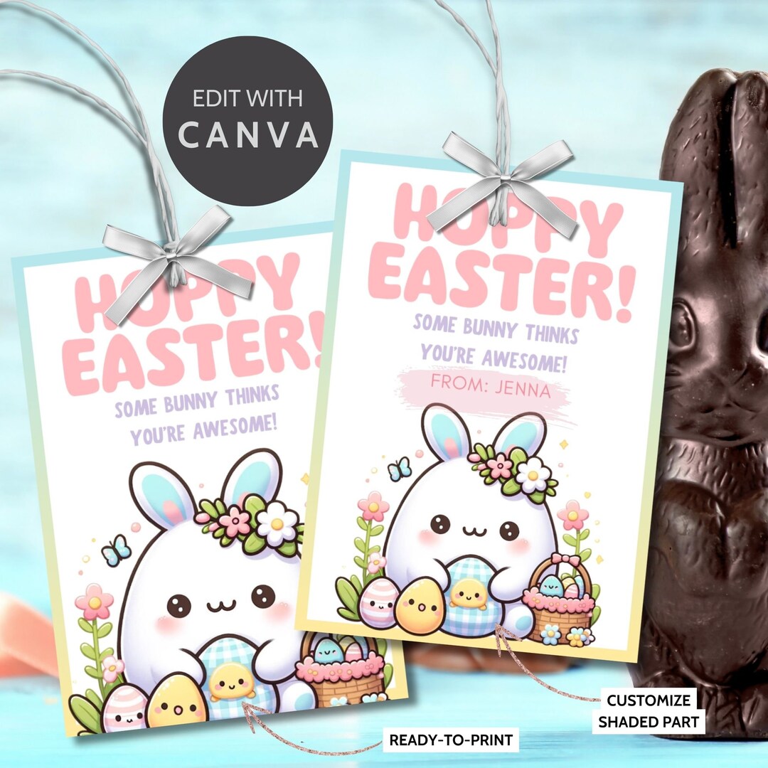 Easter Employee Appreciation Tags Gift Tag Editable Staff Survival Kit ...