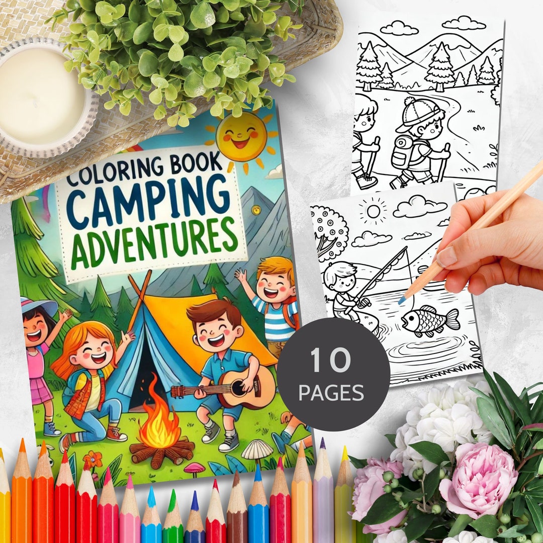 Summer Camping Coloring Pages Summer Bucket List Calendar Schedule ...